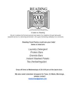 The Reading Food Pantry Could Use Your Help! – The First Congregational ...