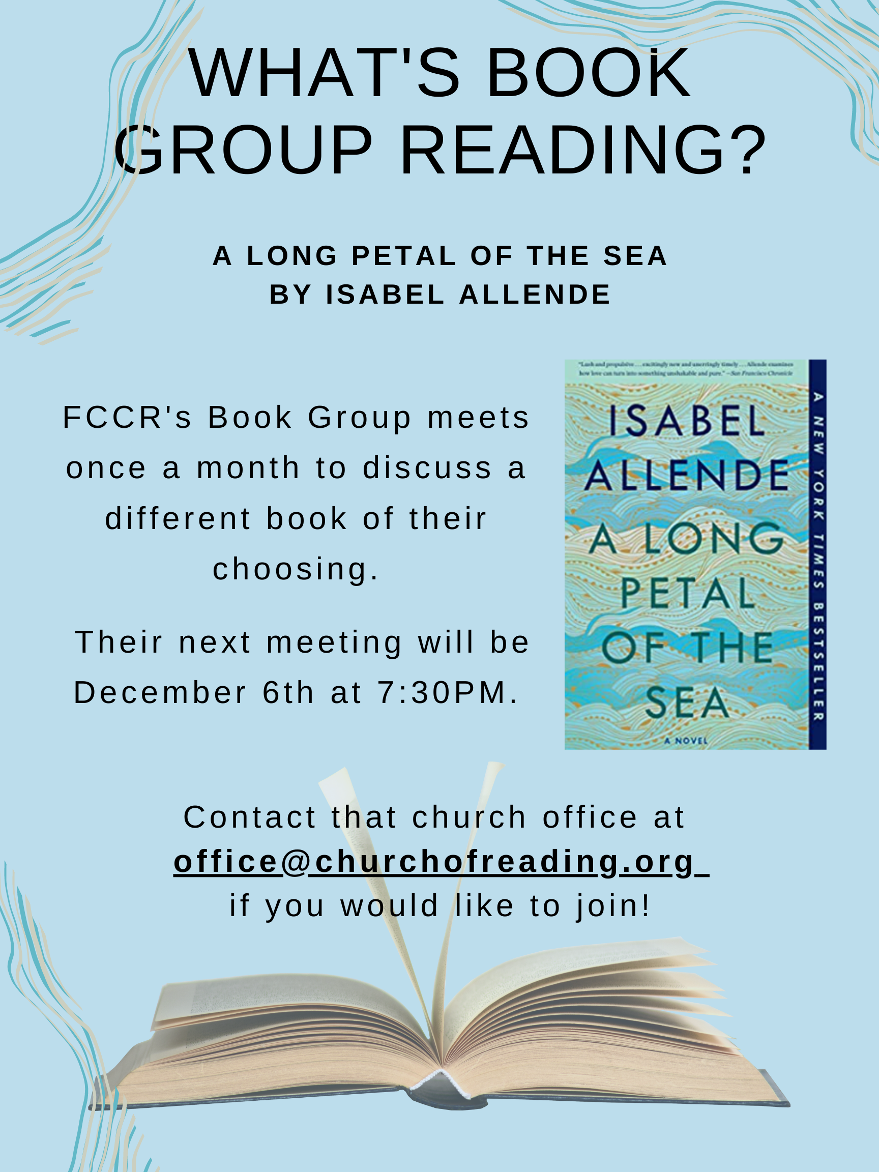 December’s Book Group Read – The First Congregational Church of Reading