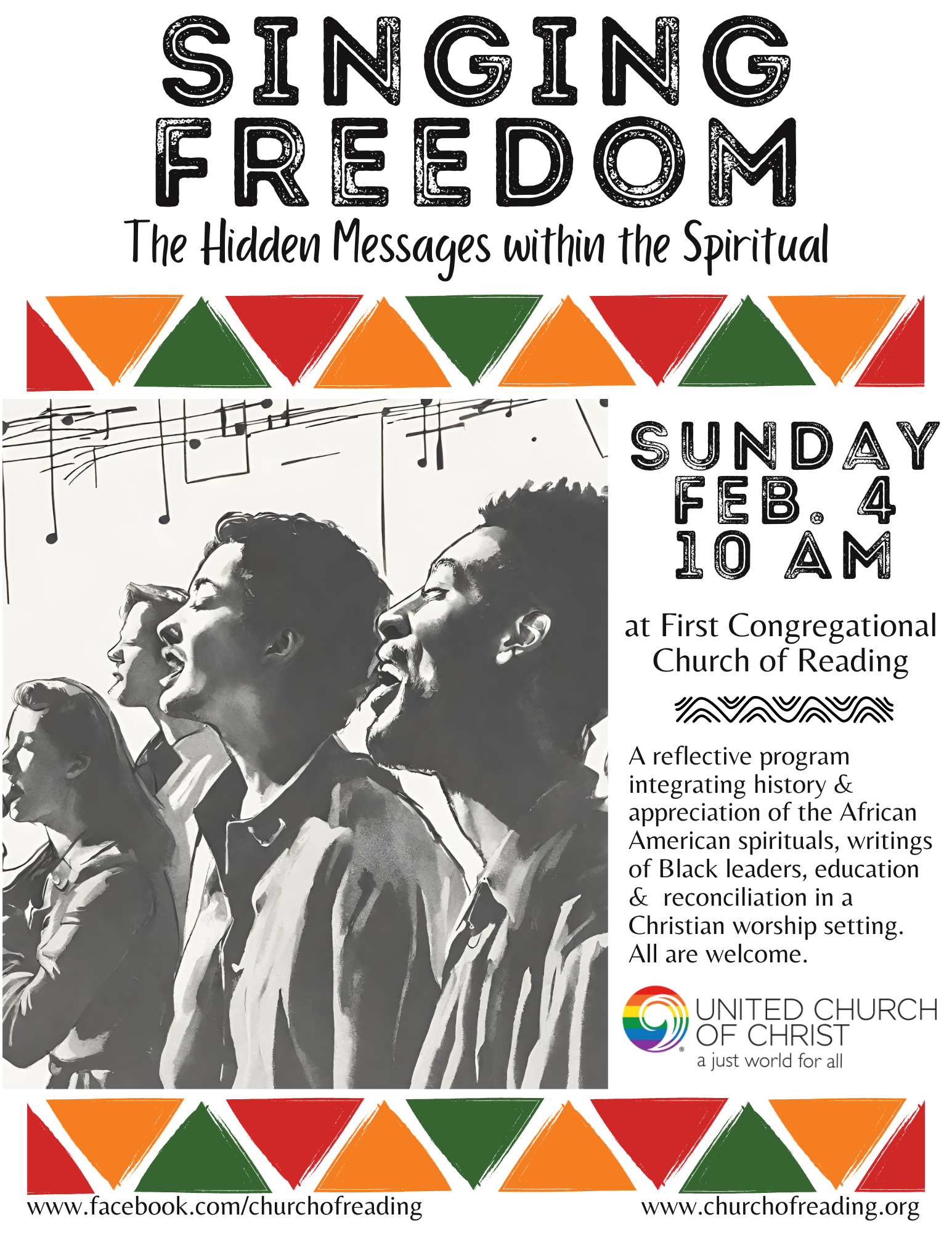 Singing Freedom – this Sunday – The First Congregational Church of Reading