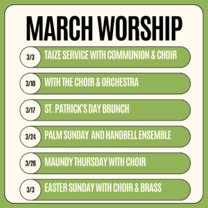 March Worship Schedule – The First Congregational Church of Reading