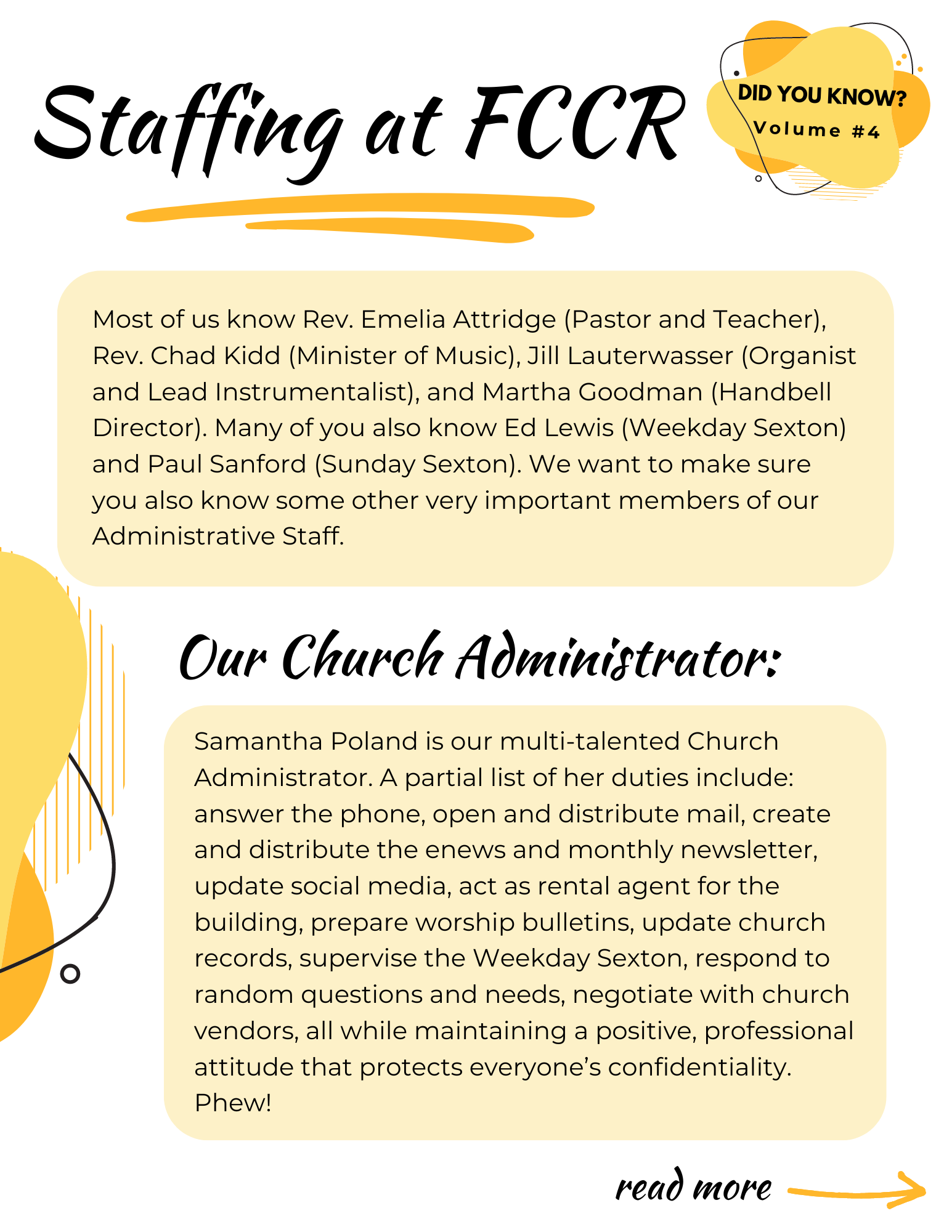 Did You Know? Volume 4 – The First Congregational Church of Reading