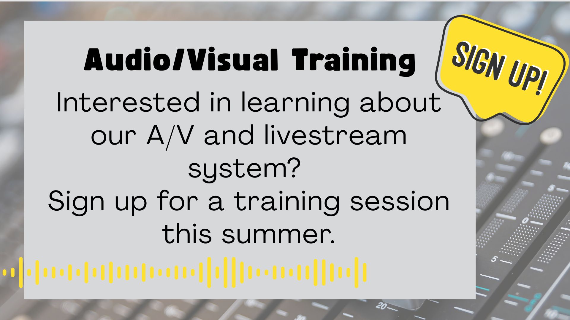 Audio Visual Training – The First Congregational Church of Reading